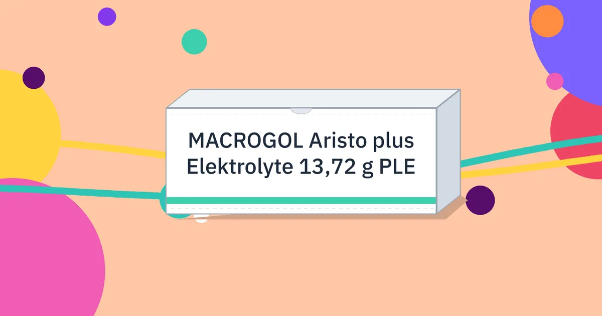 Symbolbild: Packung mit der Aufschrift MACROGOL Aristo plus Elektrolyte 13,72 g PLE (PZN 18858568) – Verfügbarkeit und Bezug in Apotheken in Frankfurt am Main