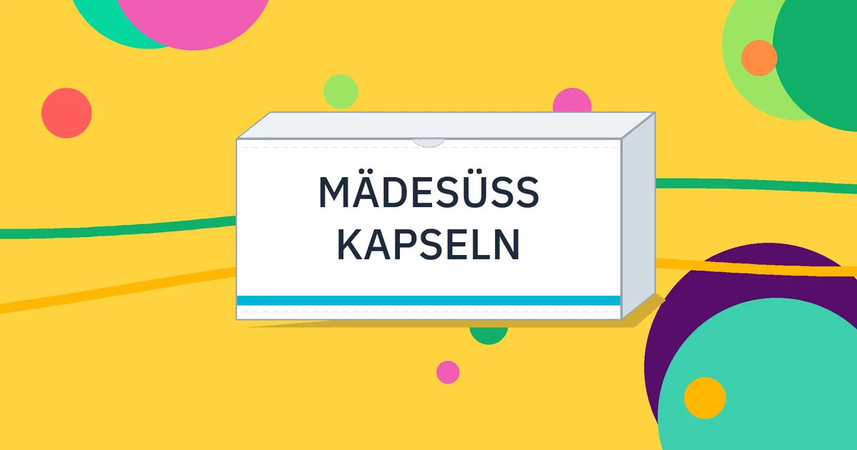 Symbolbild: Packung mit der Aufschrift MÄDESÜSS KAPSELN (PZN 07333590) – Verfügbarkeit und Bezug in Apotheken in Frankfurt am Main