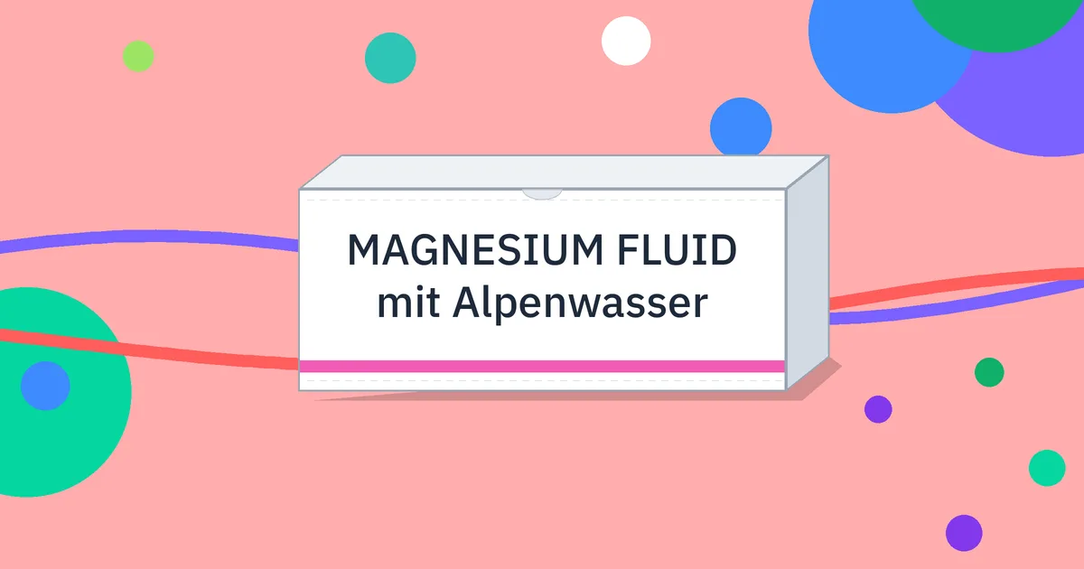 Symbolbild: Packung mit der Aufschrift MAGNESIUM FLUID mit Alpenwasser (PZN 12671478) – Verfügbarkeit und Bezug in Apotheken in Frankfurt am Main