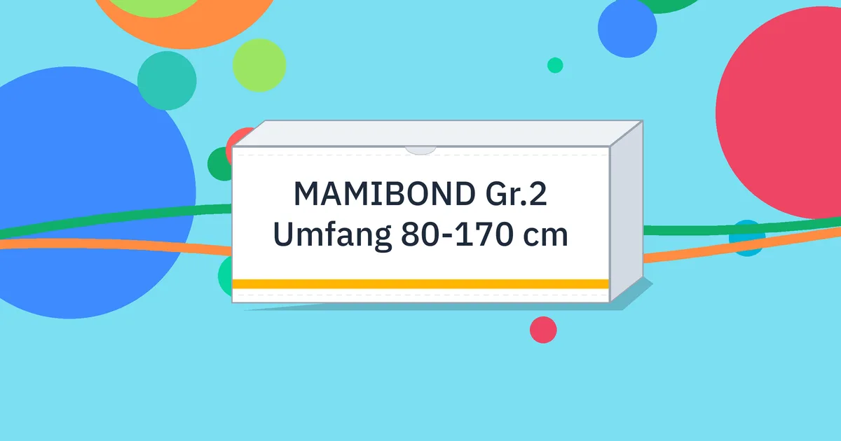 Symbolbild: Packung mit der Aufschrift MAMIBOND Gr.2 Umfang 80-170 cm (PZN 20372206) – Verfügbarkeit und Bezug in Apotheken in Frankfurt am Main