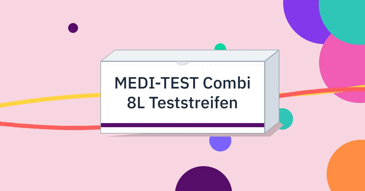 Symbolbild: Packung mit der Aufschrift MEDI-TEST Combi 8L Teststreifen (PZN 00749229) – Verfügbarkeit und Bezug in Apotheken in Frankfurt am Main