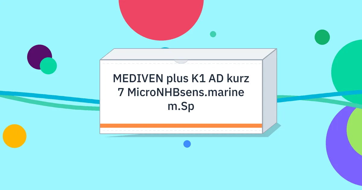 Symbolbild: Packung mit der Aufschrift MEDIVEN plus K1 AD kurz 7 MicroNHBsens.marine m.Sp (PZN 15907415) – Verfügbarkeit und Bezug in Apotheken in Frankfurt am Main