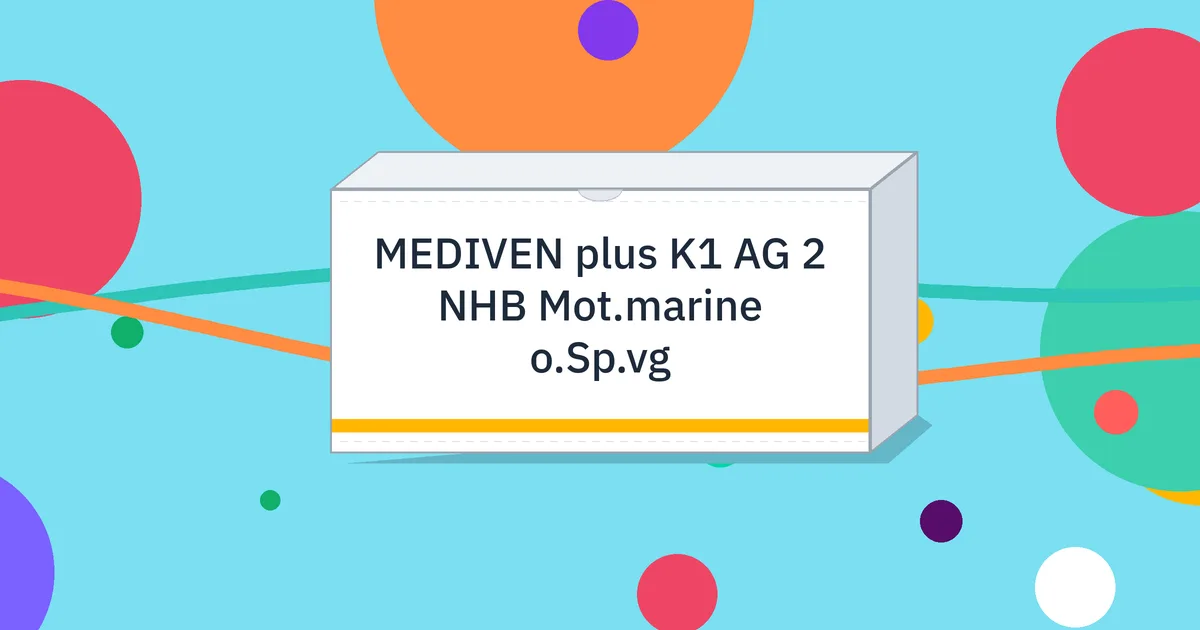 Symbolbild: Packung mit der Aufschrift MEDIVEN plus K1 AG 2 NHB Mot.marine o.Sp.vg (PZN 15916377) – Verfügbarkeit und Bezug in Apotheken in Frankfurt am Main