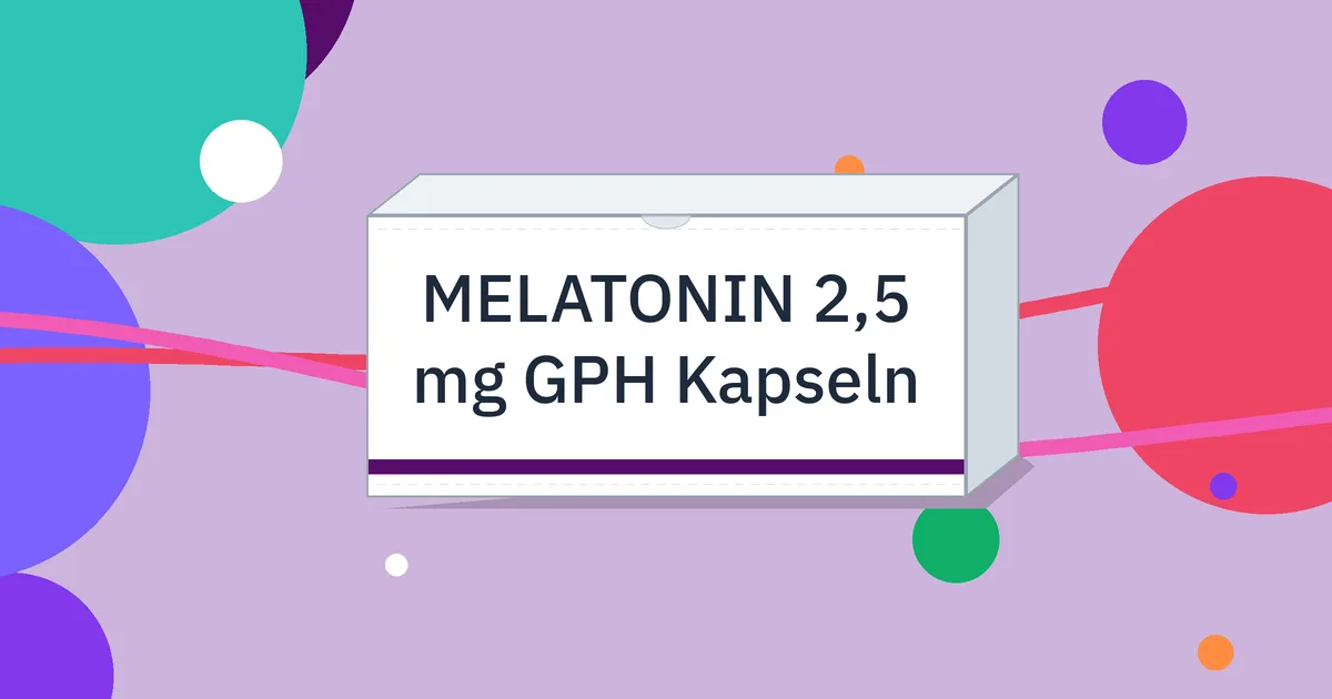 Symbolbild: Packung mit der Aufschrift MELATONIN 2,5 mg GPH Kapseln (PZN 09915818) – Verfügbarkeit und Bezug in Apotheken in Frankfurt am Main