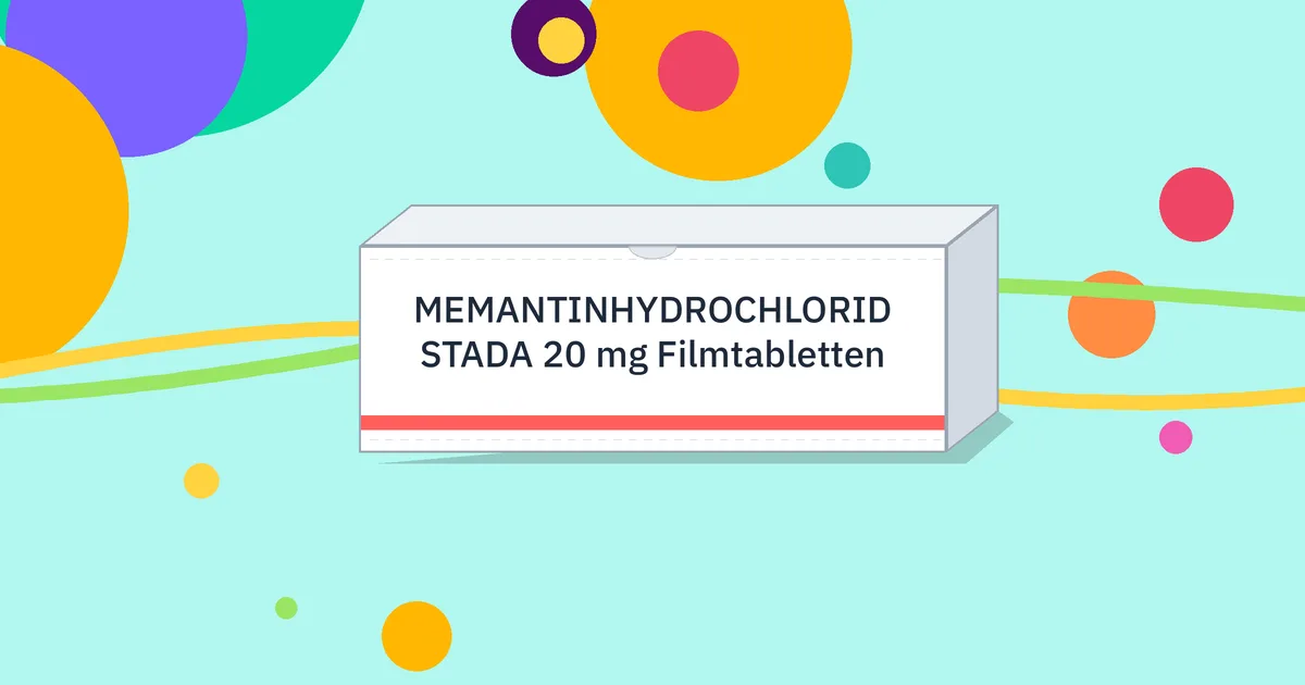 Symbolbild: Packung mit der Aufschrift MEMANTINHYDROCHLORID STADA 20 mg Filmtabletten (PZN 10142310) – Verfügbarkeit und Bezug in Apotheken in Frankfurt am Main
