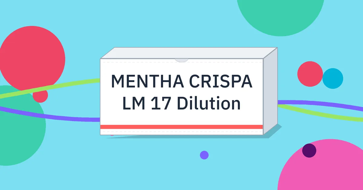 Symbolbild: Packung mit der Aufschrift MENTHA CRISPA LM 17 Dilution (PZN 13603817) – Verfügbarkeit und Bezug in Apotheken in Frankfurt am Main