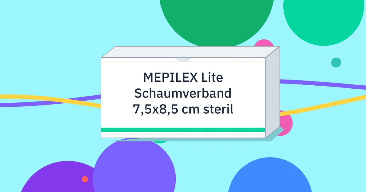 Symbolbild: Packung mit der Aufschrift MEPILEX Lite Schaumverband 7,5x8,5 cm steril (PZN 17452321) – Verfügbarkeit und Bezug in Apotheken in Frankfurt am Main