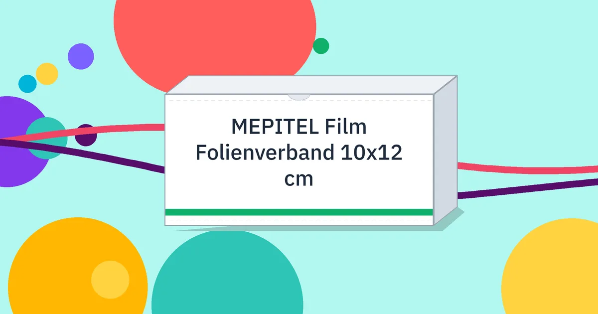 Symbolbild: Packung mit der Aufschrift MEPITEL Film Folienverband 10x12 cm (PZN 19787936) – Verfügbarkeit und Bezug in Apotheken in Frankfurt am Main