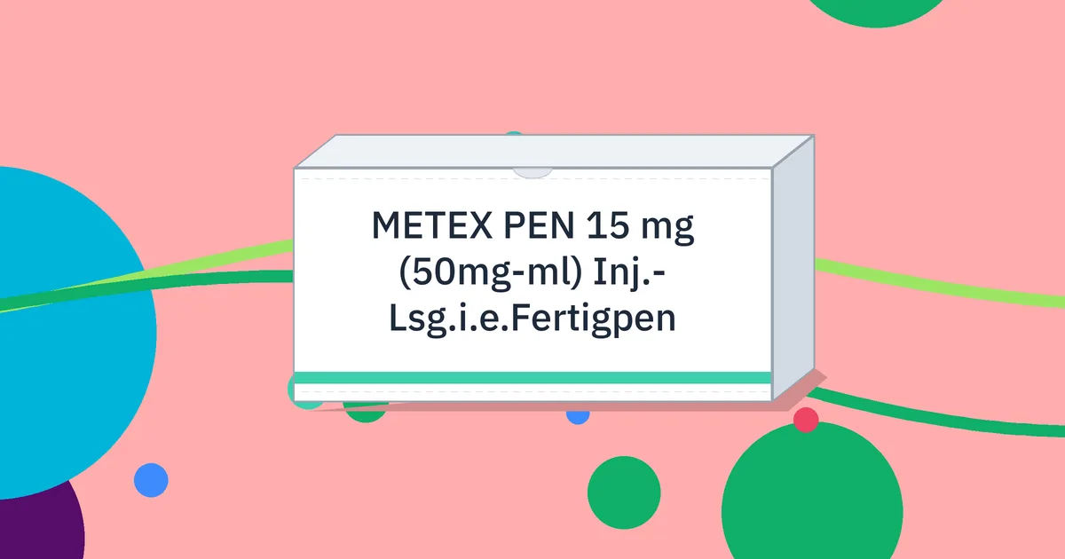 Symbolbild: Packung mit der Aufschrift METEX PEN 15 mg (50mg-ml) Inj.-Lsg.i.e.Fertigpen (PZN 18169998) – Verfügbarkeit und Bezug in Apotheken in Frankfurt am Main