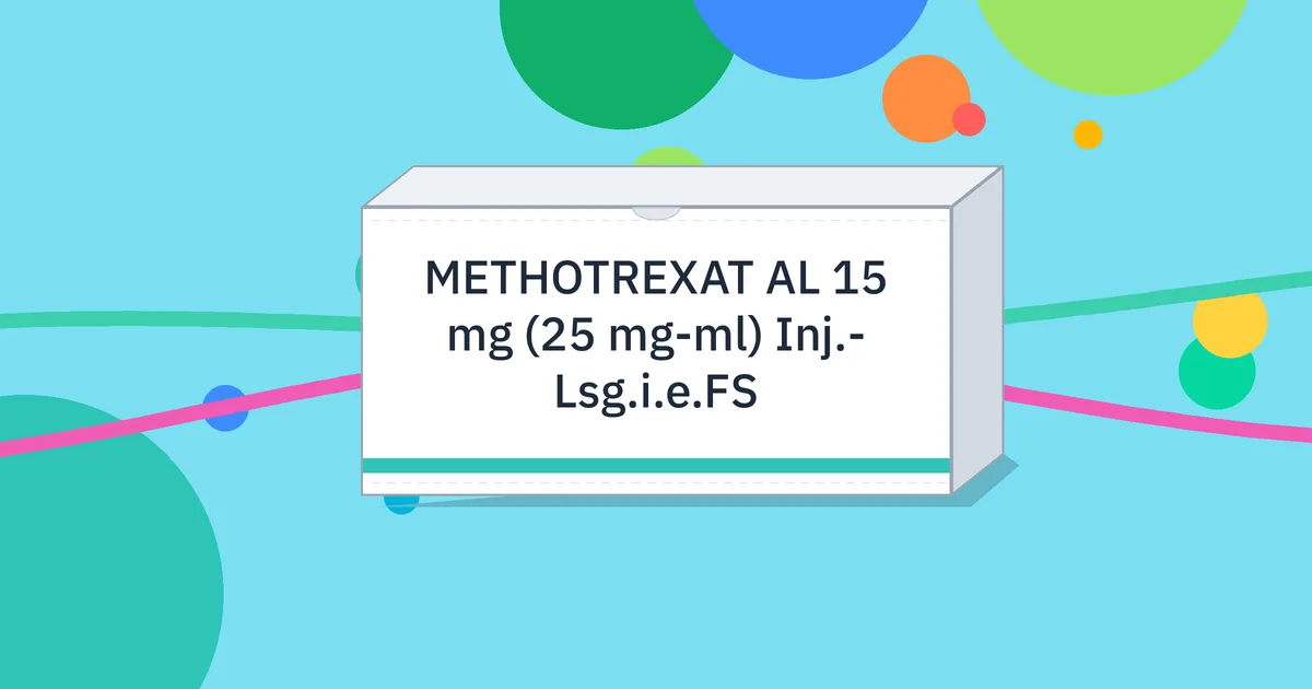 Symbolbild: Packung mit der Aufschrift METHOTREXAT AL 15 mg (25 mg-ml) Inj.-Lsg.i.e.FS (PZN 18725241) – Verfügbarkeit und Bezug in Apotheken in Frankfurt am Main