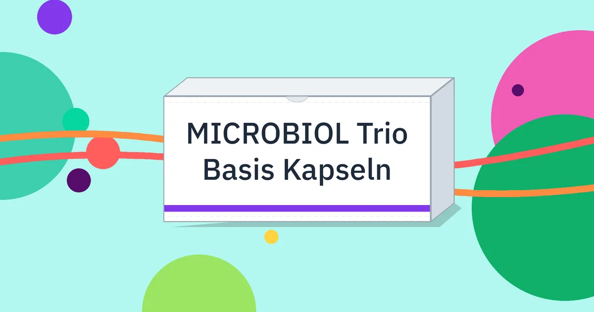 Symbolbild: Packung mit der Aufschrift MICROBIOL Trio Basis Kapseln (PZN 17965523) – Verfügbarkeit und Bezug in Apotheken in Frankfurt am Main
