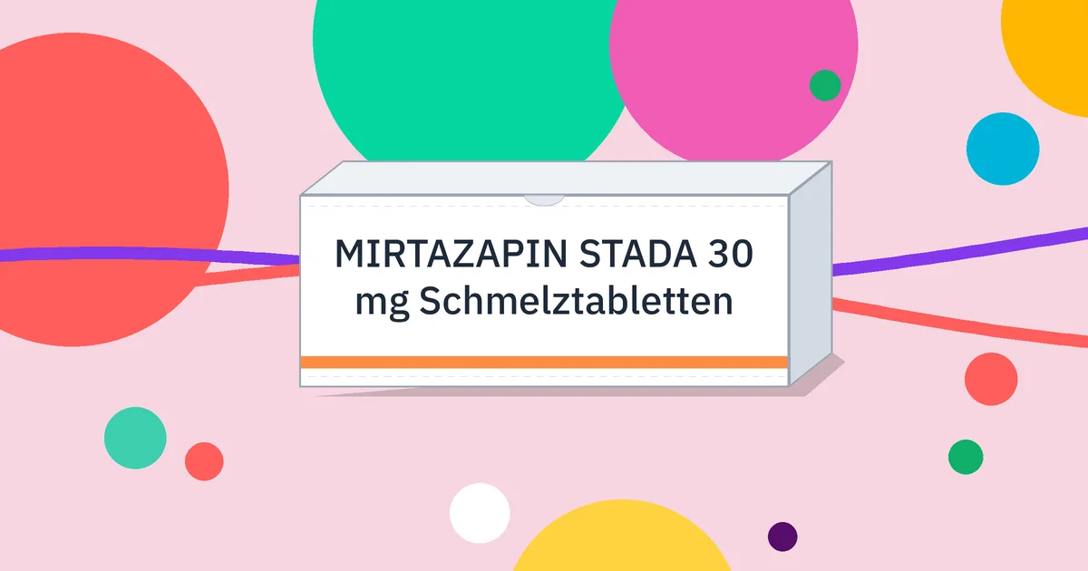 Symbolbild: Packung mit der Aufschrift MIRTAZAPIN STADA 30 mg Schmelztabletten (PZN 01027099) – Verfügbarkeit und Bezug in Apotheken in Frankfurt am Main