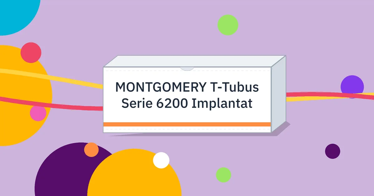 Symbolbild: Packung mit der Aufschrift MONTGOMERY T-Tubus Serie 6200 Implantat (PZN 01559459) – Verfügbarkeit und Bezug in Apotheken in Frankfurt am Main