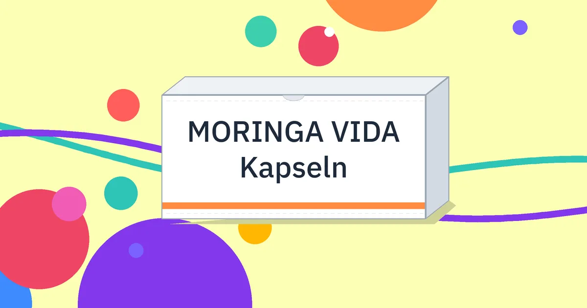 Symbolbild: Packung mit der Aufschrift MORINGA VIDA Kapseln (PZN 11098723) – Verfügbarkeit und Bezug in Apotheken in Frankfurt am Main