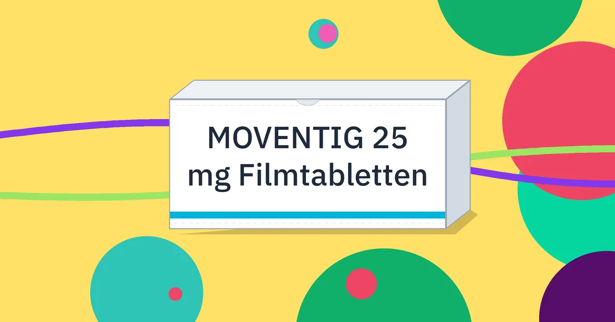 Symbolbild: Packung mit der Aufschrift MOVENTIG 25 mg Filmtabletten (PZN 19289807) – Verfügbarkeit und Bezug in Apotheken in Frankfurt am Main