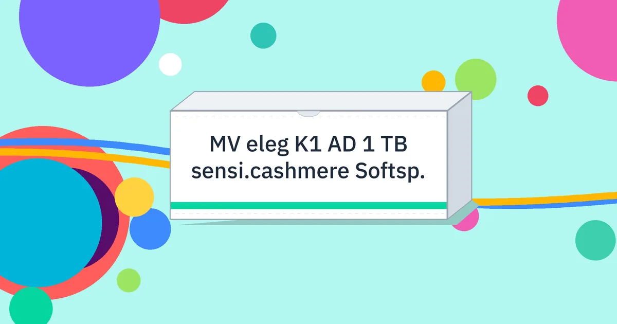 Symbolbild: Packung mit der Aufschrift MV eleg K1 AD 1 TB sensi.cashmere Softsp. (PZN 14650227) – Verfügbarkeit und Bezug in Apotheken in Frankfurt am Main