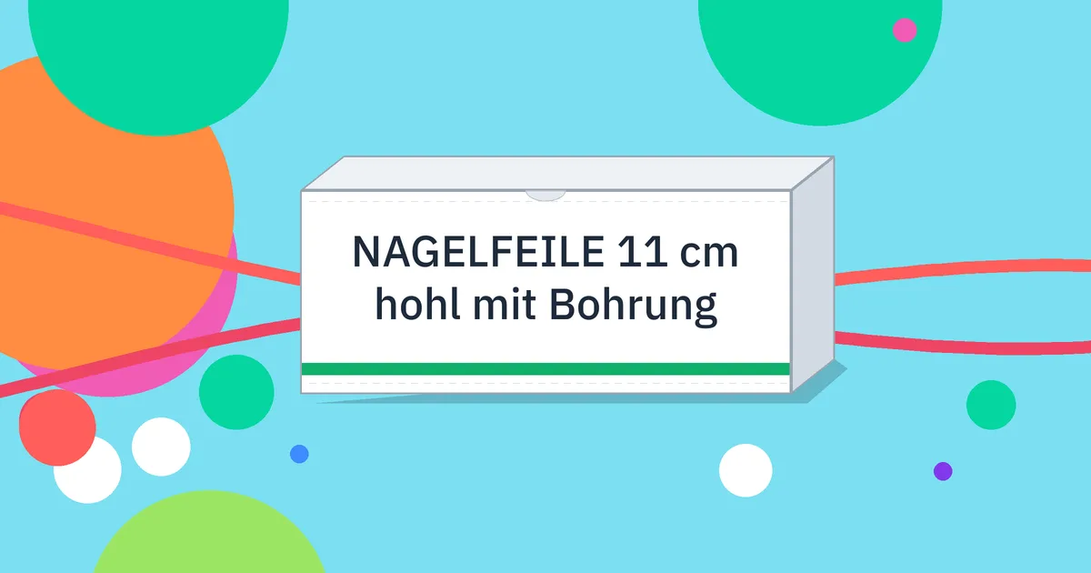 Symbolbild: Packung mit der Aufschrift NAGELFEILE 11 cm hohl mit Bohrung (PZN 10217640) – Verfügbarkeit und Bezug in Apotheken in Frankfurt am Main