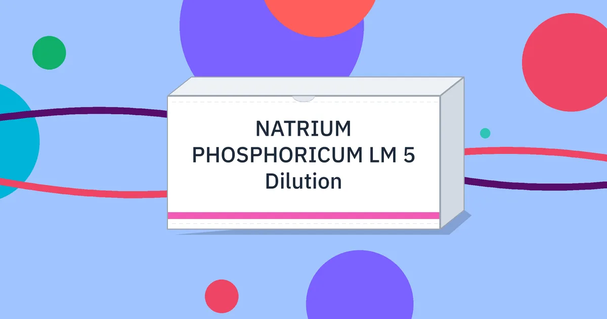 Symbolbild: Packung mit der Aufschrift NATRIUM PHOSPHORICUM LM 5 Dilution (PZN 12966015) – Verfügbarkeit und Bezug in Apotheken in Frankfurt am Main