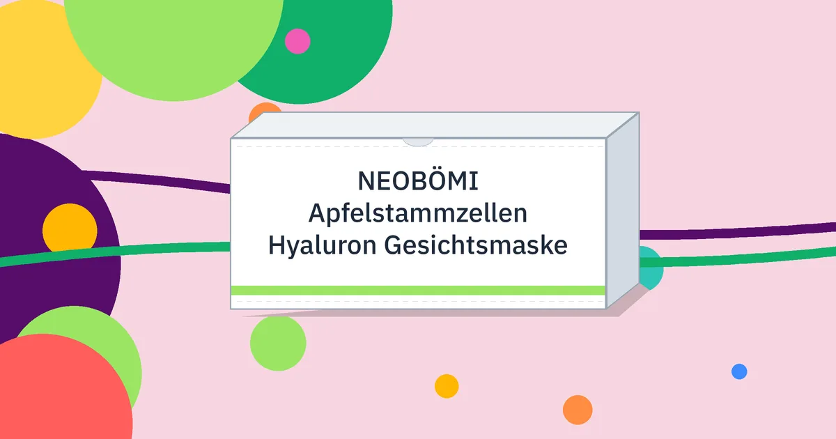 Symbolbild: Packung mit der Aufschrift NEOBÖMI Apfelstammzellen Hyaluron Gesichtsmaske (PZN 16356058) – Verfügbarkeit und Bezug in Apotheken in Frankfurt am Main