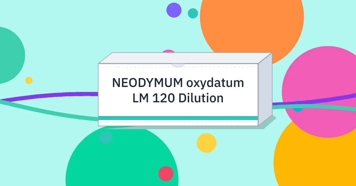 Symbolbild: Packung mit der Aufschrift NEODYMUM oxydatum LM 120 Dilution (PZN 13618026) – Verfügbarkeit und Bezug in Apotheken in Frankfurt am Main