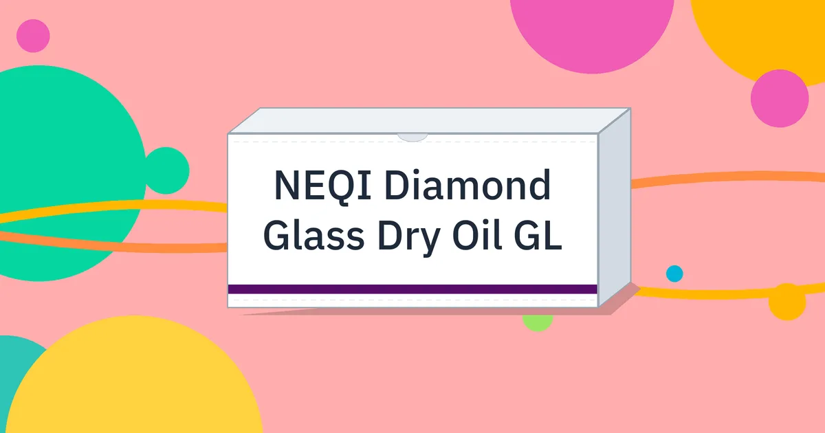 Symbolbild: Packung mit der Aufschrift NEQI Diamond Glass Dry Oil GL (PZN 20652147) – Verfügbarkeit und Bezug in Apotheken in Frankfurt am Main