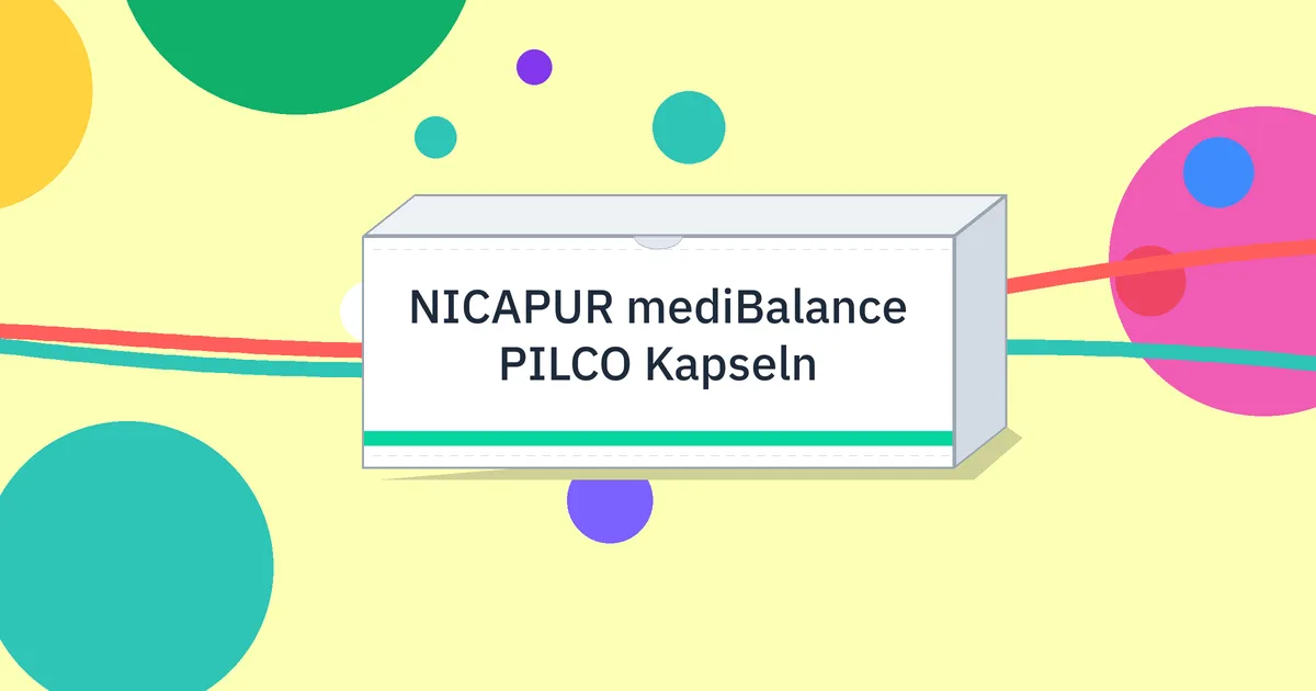 Symbolbild: Packung mit der Aufschrift NICAPUR mediBalance PILCO Kapseln (PZN 11359891) – Verfügbarkeit und Bezug in Apotheken in Frankfurt am Main