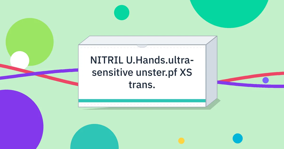 Symbolbild: Packung mit der Aufschrift NITRIL U.Hands.ultra-sensitive unster.pf XS trans. (PZN 13973767) – Verfügbarkeit und Bezug in Apotheken in Frankfurt am Main