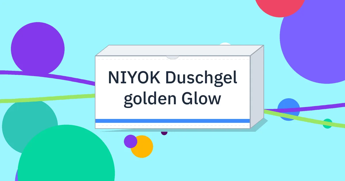 Symbolbild: Packung mit der Aufschrift NIYOK Duschgel golden Glow (PZN 20809583) – Verfügbarkeit und Bezug in Apotheken in Frankfurt am Main