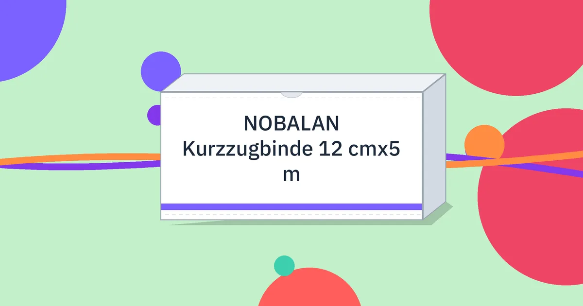 Symbolbild: Packung mit der Aufschrift NOBALAN Kurzzugbinde 12 cmx5 m (PZN 16028957) – Verfügbarkeit und Bezug in Apotheken in Frankfurt am Main