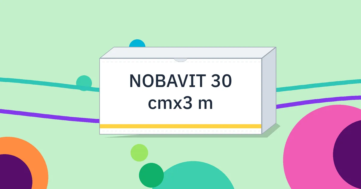 Symbolbild: Packung mit der Aufschrift NOBAVIT 30 cmx3 m (PZN 04407721) – Verfügbarkeit und Bezug in Apotheken in Frankfurt am Main