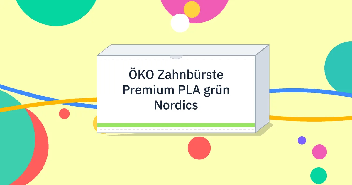 Symbolbild: Packung mit der Aufschrift ÖKO Zahnbürste Premium PLA grün Nordics (PZN 18054054) – Verfügbarkeit und Bezug in Apotheken in Frankfurt am Main