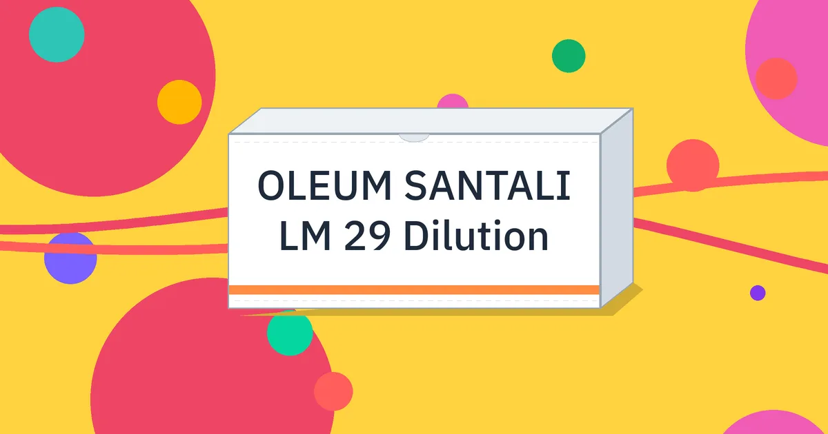 Symbolbild: Packung mit der Aufschrift OLEUM SANTALI LM 29 Dilution (PZN 13623493) – Verfügbarkeit und Bezug in Apotheken in Frankfurt am Main