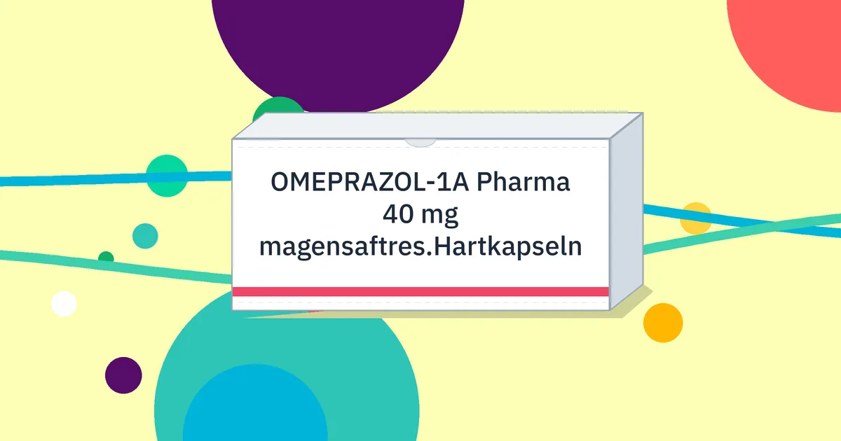 Symbolbild: Packung mit der Aufschrift OMEPRAZOL-1A Pharma 40 mg magensaftres.Hartkapseln (PZN 03881805) – Verfügbarkeit und Bezug in Apotheken in Frankfurt am Main
