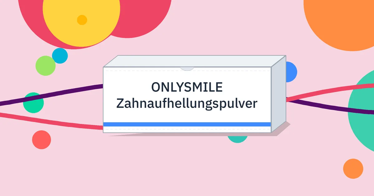 Symbolbild: Packung mit der Aufschrift ONLYSMILE Zahnaufhellungspulver (PZN 20791222) – Verfügbarkeit und Bezug in Apotheken in Frankfurt am Main