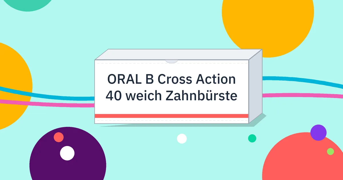 Symbolbild: Packung mit der Aufschrift ORAL B Cross Action 40 weich Zahnbürste (PZN 00594092) – Verfügbarkeit und Bezug in Apotheken in Frankfurt am Main