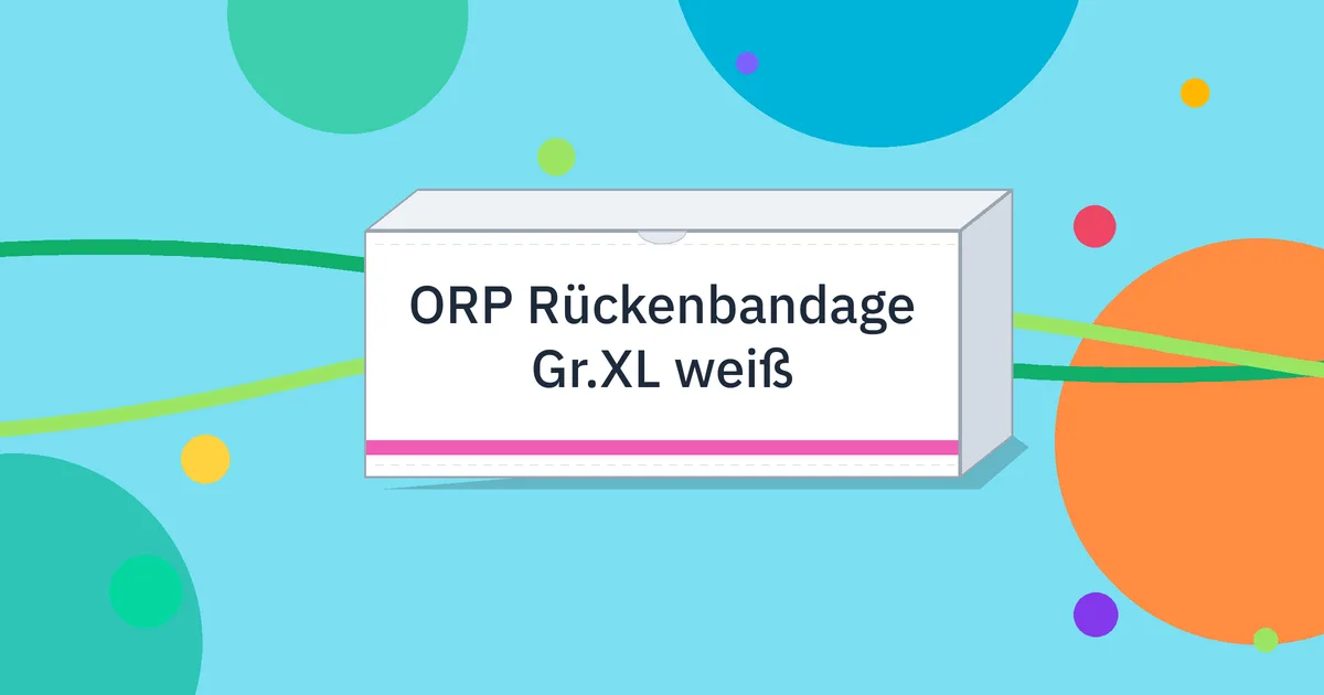 Symbolbild: Packung mit der Aufschrift ORP Rückenbandage Gr.XL weiß (PZN 04903035) – Verfügbarkeit und Bezug in Apotheken in Frankfurt am Main