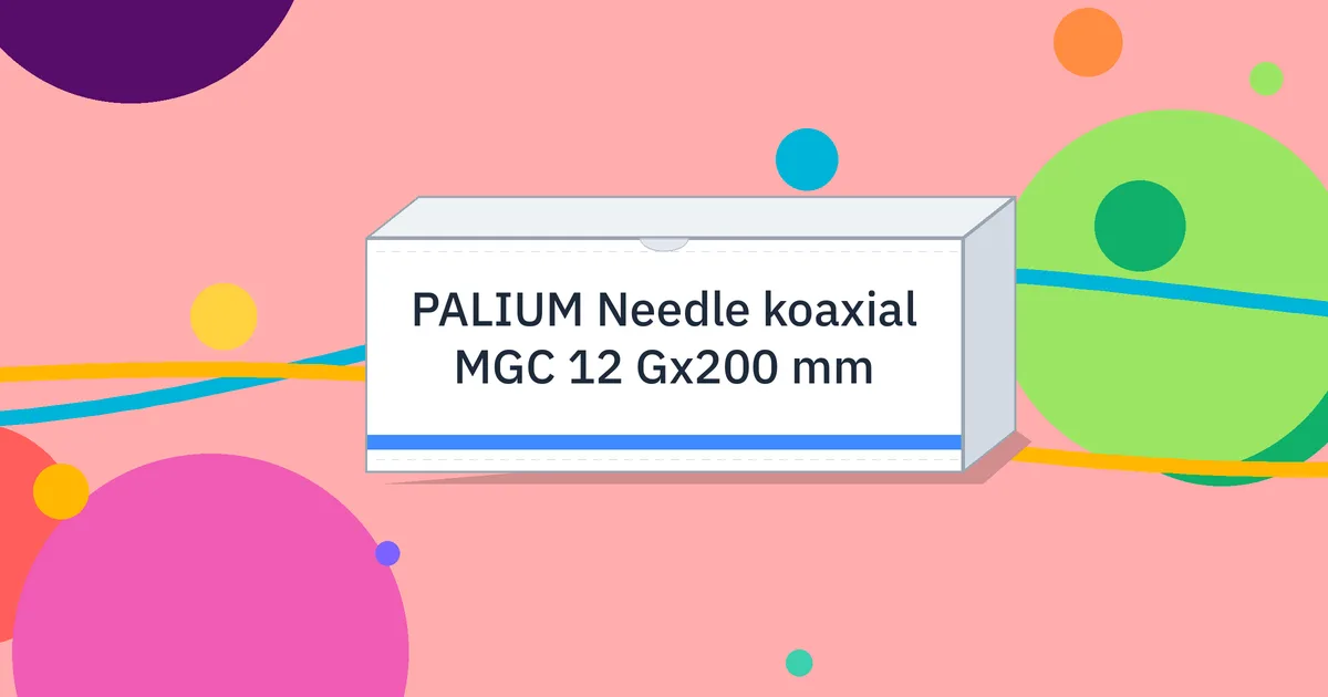 Symbolbild: Packung mit der Aufschrift PALIUM Needle koaxial MGC 12 Gx200 mm (PZN 19734325) – Verfügbarkeit und Bezug in Apotheken in Frankfurt am Main