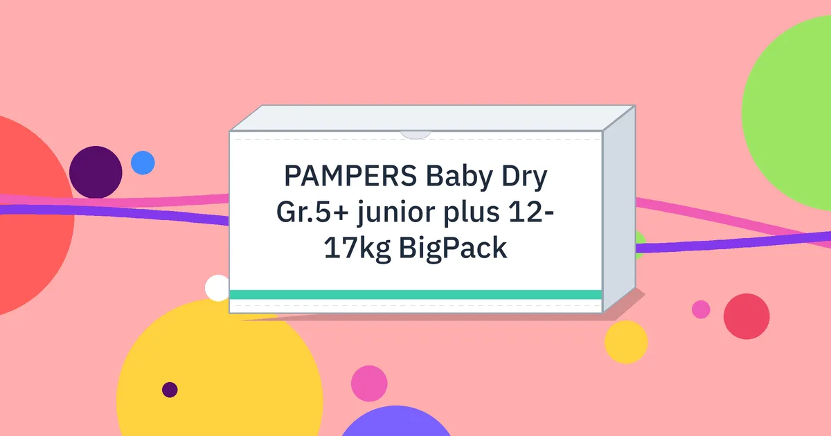 Symbolbild: Packung mit der Aufschrift PAMPERS Baby Dry Gr.5+ junior plus 12-17kg BigPack (PZN 19752487) – Verfügbarkeit und Bezug in Apotheken in Frankfurt am Main