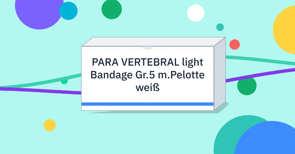 Symbolbild: Packung mit der Aufschrift PARA VERTEBRAL light Bandage Gr.5 m.Pelotte weiß (PZN 10003933) – Verfügbarkeit und Bezug in Apotheken in Frankfurt am Main