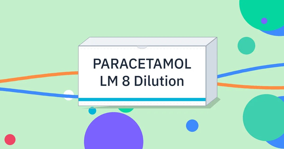 Symbolbild: Packung mit der Aufschrift PARACETAMOL LM 8 Dilution (PZN 12976278) – Verfügbarkeit und Bezug in Apotheken in Frankfurt am Main