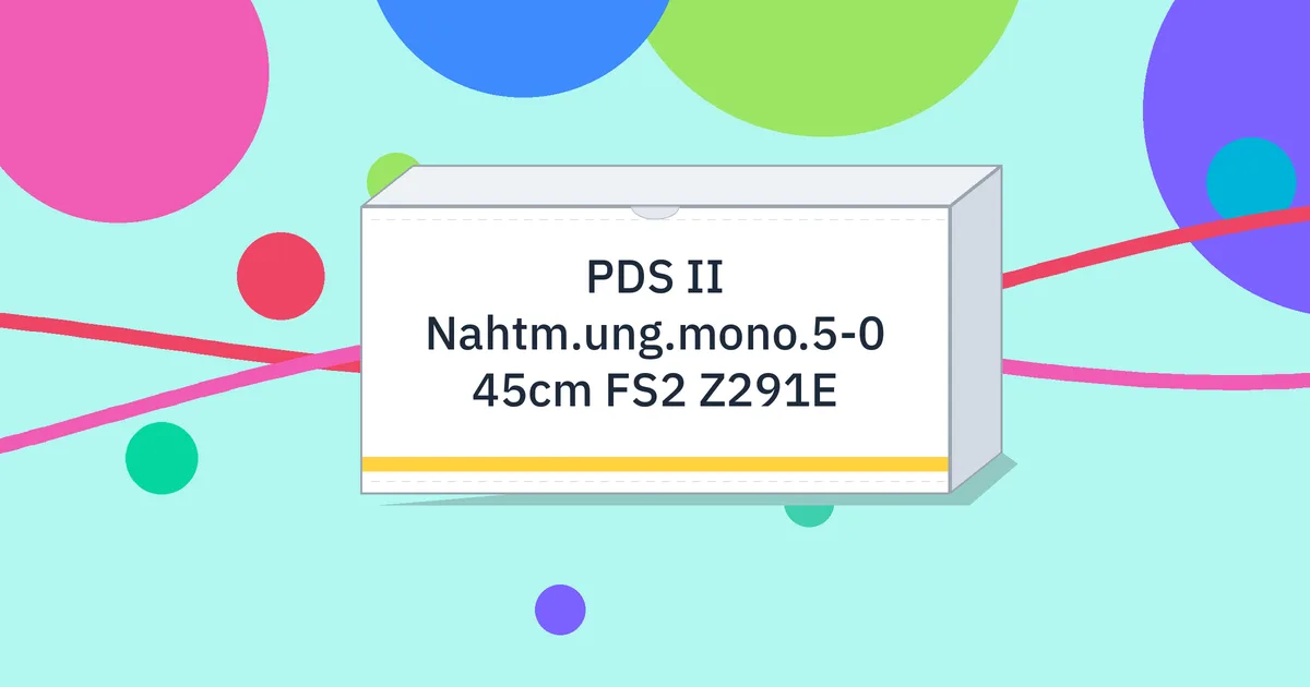 Symbolbild: Packung mit der Aufschrift PDS II Nahtm.ung.mono.5-0 45cm FS2 Z291E (PZN 13907380) – Verfügbarkeit und Bezug in Apotheken in Frankfurt am Main
