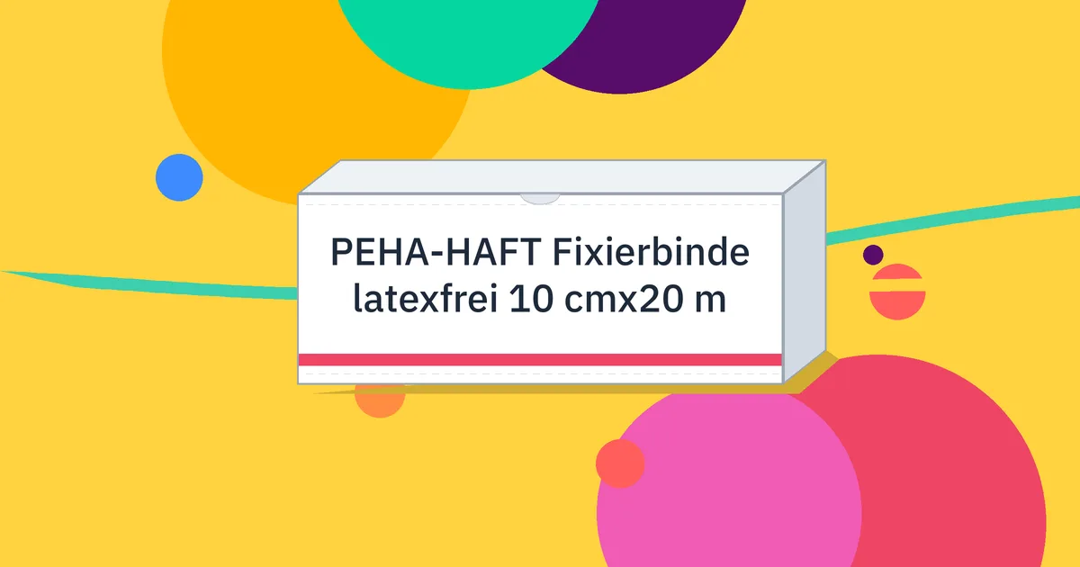 Symbolbild: Packung mit der Aufschrift PEHA-HAFT Fixierbinde latexfrei 10 cmx20 m (PZN 13745517) – Verfügbarkeit und Bezug in Apotheken in Frankfurt am Main