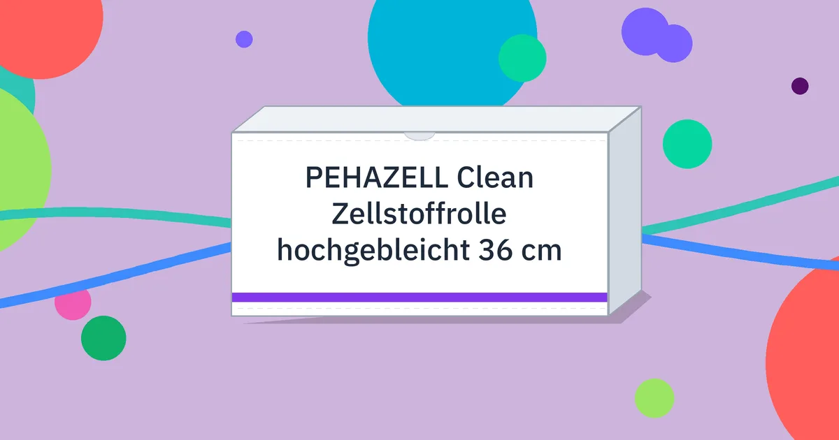 Symbolbild: Packung mit der Aufschrift PEHAZELL Clean Zellstoffrolle hochgebleicht 36 cm (PZN 18729144) – Verfügbarkeit und Bezug in Apotheken in Frankfurt am Main
