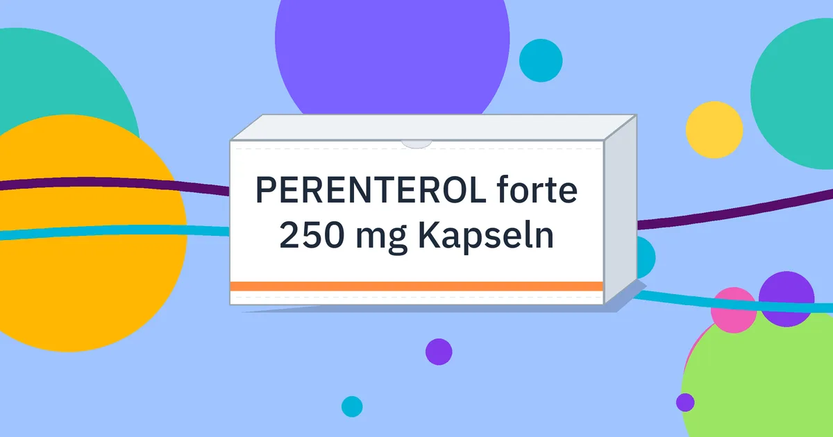 Symbolbild: Packung mit der Aufschrift PERENTEROL forte 250 mg Kapseln (PZN 04508959) – Verfügbarkeit und Bezug in Apotheken in Frankfurt am Main