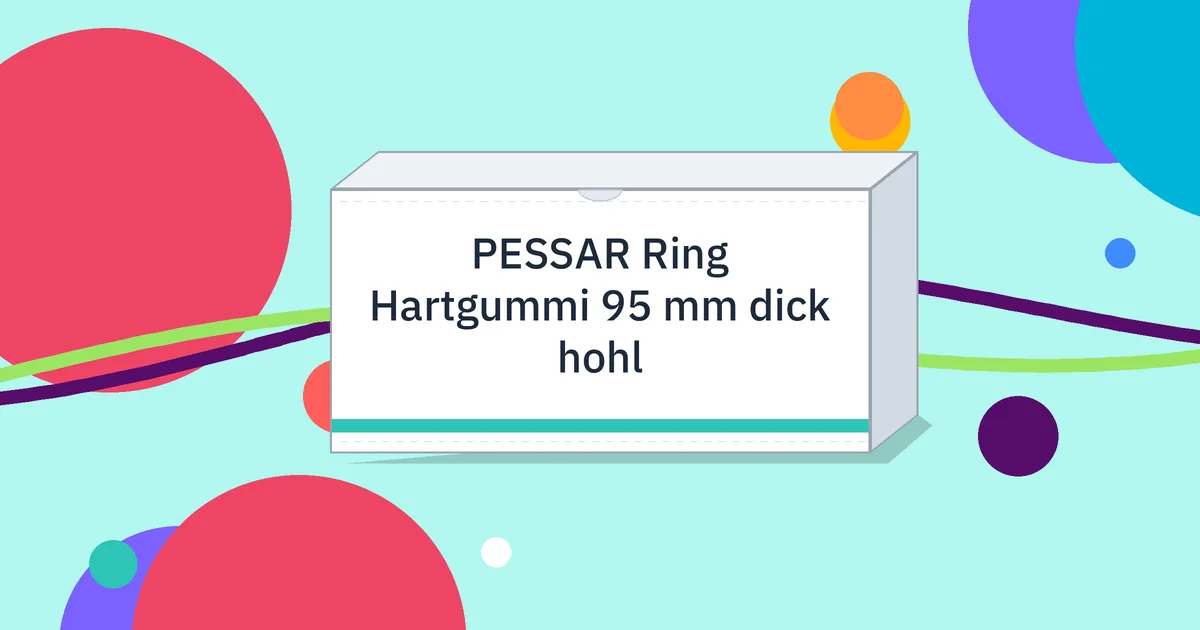 Symbolbild: Packung mit der Aufschrift PESSAR Ring Hartgummi 95 mm dick hohl (PZN 01733957) – Verfügbarkeit und Bezug in Apotheken in Frankfurt am Main