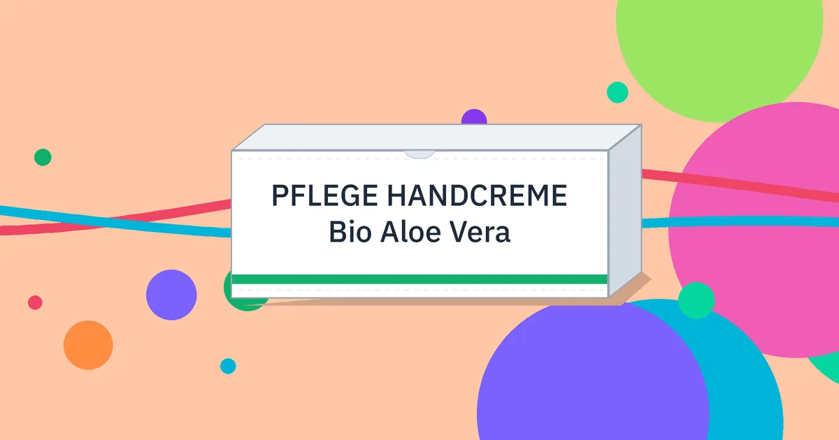 Symbolbild: Packung mit der Aufschrift PFLEGE HANDCREME Bio Aloe Vera (PZN 16134665) – Verfügbarkeit und Bezug in Apotheken in Frankfurt am Main
