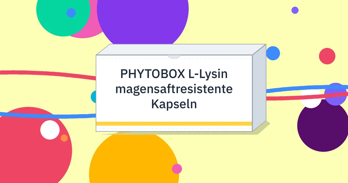 Symbolbild: Packung mit der Aufschrift PHYTOBOX L-Lysin magensaftresistente Kapseln (PZN 19108757) – Verfügbarkeit und Bezug in Apotheken in Frankfurt am Main