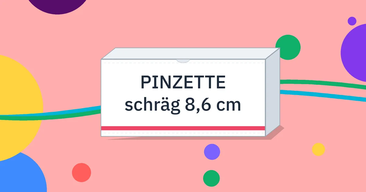 Symbolbild: Packung mit der Aufschrift PINZETTE schräg 8,6 cm (PZN 14155522) – Verfügbarkeit und Bezug in Apotheken in Frankfurt am Main
