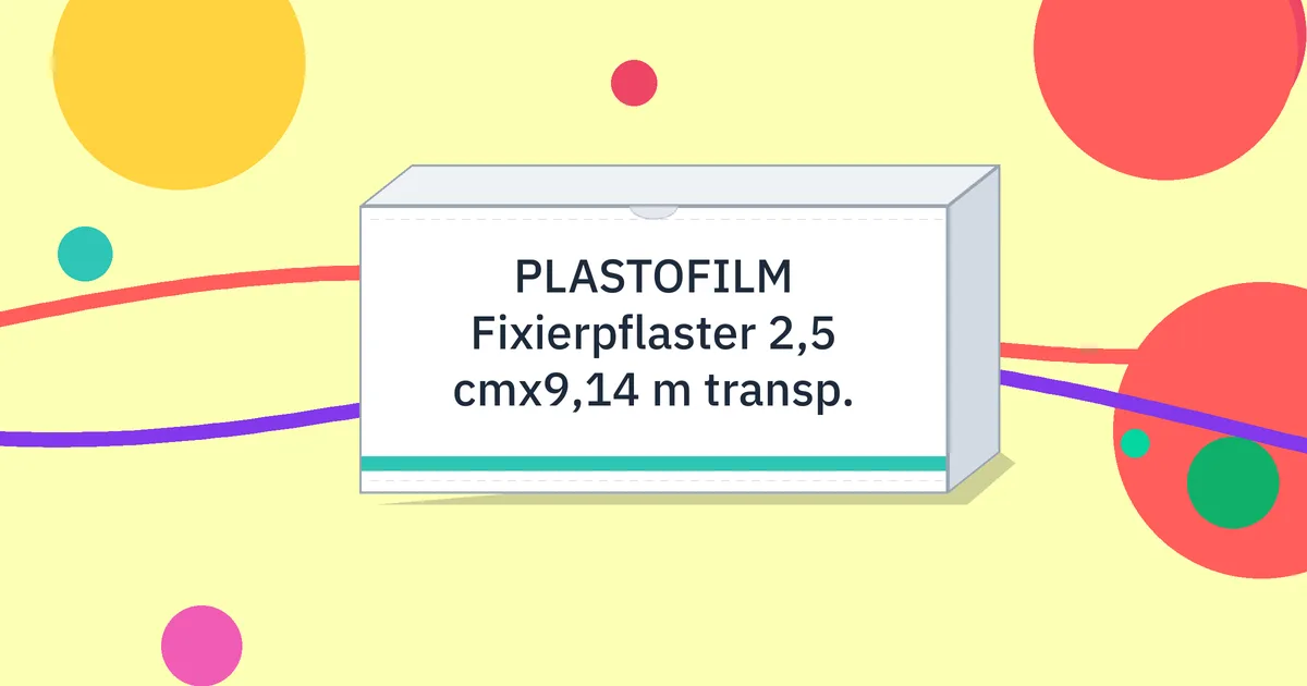 Symbolbild: Packung mit der Aufschrift PLASTOFILM Fixierpflaster 2,5 cmx9,14 m transp. (PZN 10269329) – Verfügbarkeit und Bezug in Apotheken in Frankfurt am Main