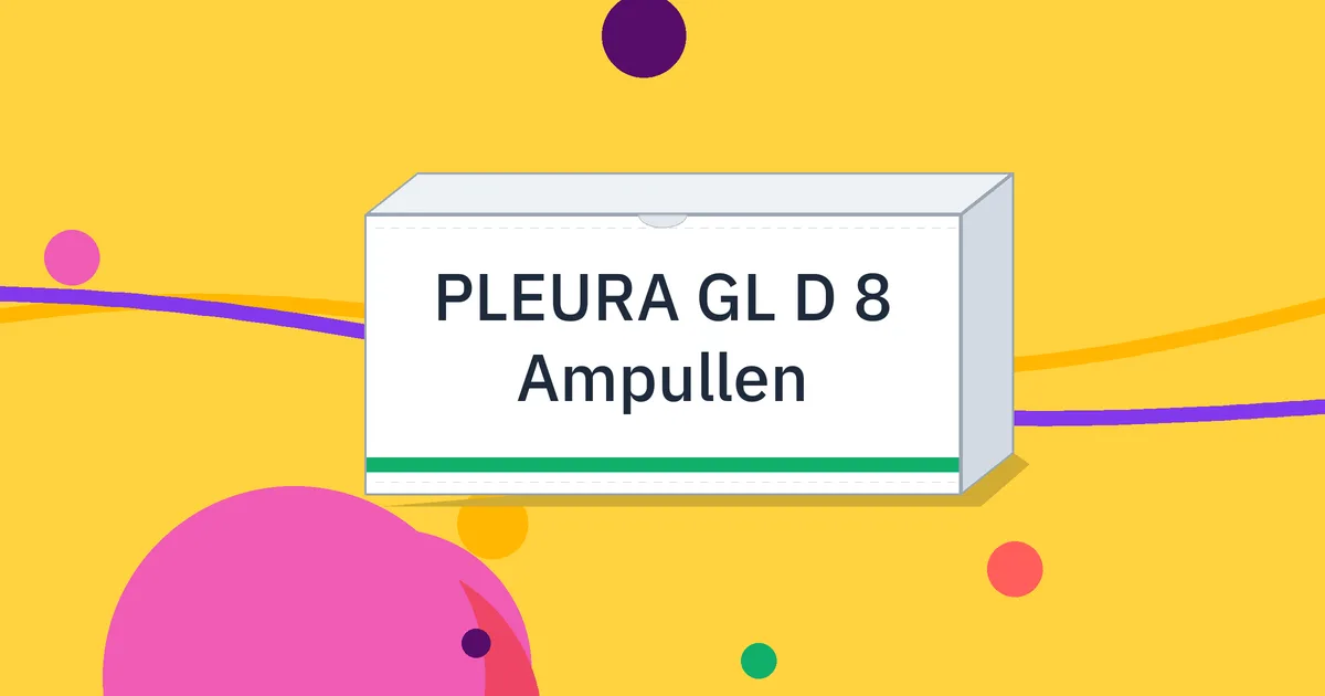 Symbolbild: Packung mit der Aufschrift PLEURA GL D 8 Ampullen (PZN 02948832) – Verfügbarkeit und Bezug in Apotheken in Frankfurt am Main